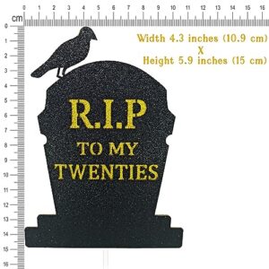 Rip to My Twenties Cake Topper, R.I.P Youth Cake Pick, Funny Tombstone 30th Birthday Cake Décor, Dirty 30 Birthday Party Decoration