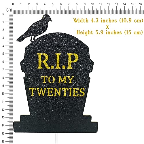 Rip to My Twenties Cake Topper, R.I.P Youth Cake Pick, Funny Tombstone 30th Birthday Cake Décor, Dirty 30 Birthday Party Decoration