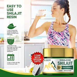 Himalayan Shilajit Resin Supplement 500mg, 85+ Trace Minerals Complex for Brain Booster, Energy, Immune Support, Overall Health - 50g (2-3 Month Supply)