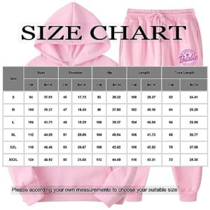 wkind olades Pink Come On Let's Go Party Hoodies Sweatpants Set for Women pumpkin halloween Shirt christmas Fashion Trendy Outfits Oversized Hooded Sweatshirts Pullover Fall Clothes