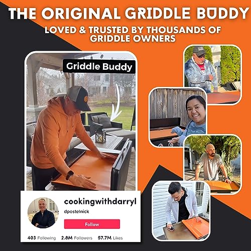 Griddle Buddy Grill Mat For Blackstone & Griddles - Heavy Duty Food Grade Silicone Grill Cover - Protect Your Griddle from Rodents, Insects, Debris and Rust - Resizable and Customizable for 17" to 36"