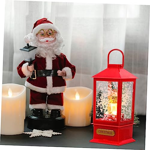 NOLITOY 1Pc Christmas Light Up Ornament Portable Night Light LED Lanterns Christmas Decorations Christmas Lantern Snow Globe Christmas Water Lantern Xmas Lantern Decorative Christmas Light