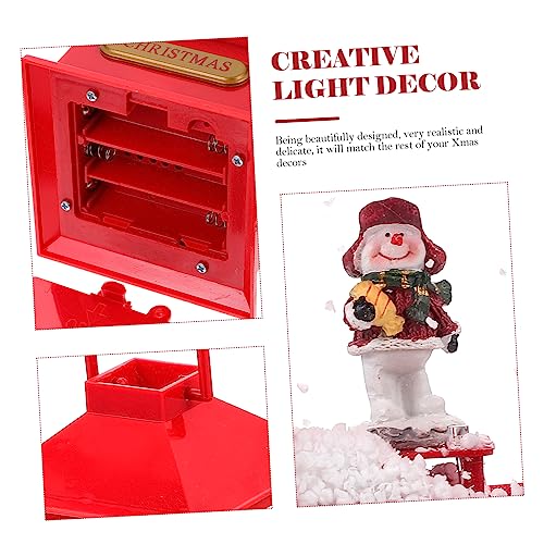 NOLITOY 1Pc Christmas Light Up Ornament Portable Night Light LED Lanterns Christmas Decorations Christmas Lantern Snow Globe Christmas Water Lantern Xmas Lantern Decorative Christmas Light