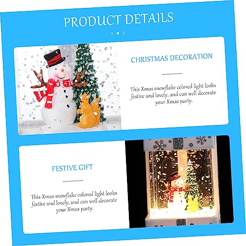 DOITOOL 1pc Christmas Decorations Battery Christmas Lights Earth Decorations Christmas Snow Globes Holiday Hanging Lantern Lighted Glitter Lantern Light up Snow Globe Plastic White Music