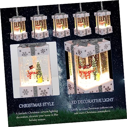 DOITOOL 1pc Christmas Decorations Battery Christmas Lights Earth Decorations Christmas Snow Globes Holiday Hanging Lantern Lighted Glitter Lantern Light up Snow Globe Plastic White Music