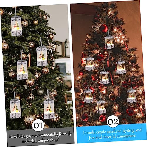 DOITOOL 1pc Christmas Decorations Battery Christmas Lights Earth Decorations Christmas Snow Globes Holiday Hanging Lantern Lighted Glitter Lantern Light up Snow Globe Plastic White Music