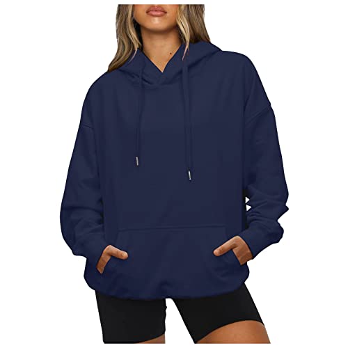 ZEFOTIM Womens Hoodies Zip Up Oversized Basic Fall Outfits for Women 2023 Button Down Long Sleeve Plus Size Mom Sweatshirts for Women Sexy Work Dressy Women Tops Sudaderas Para Mujer Navy M