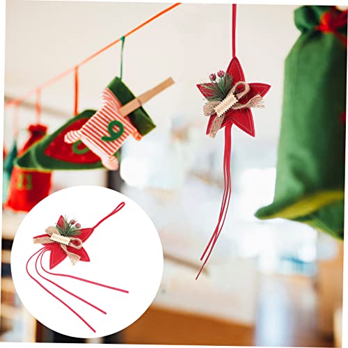 Garneck Xmas Tree Hangings Christmas Tree Hanging Decoration Felt Stars for Crafts Christmas Bell Ornament Pine Decor Household Decoration Rural Office Gift Cloth Party Supplies 1Pc