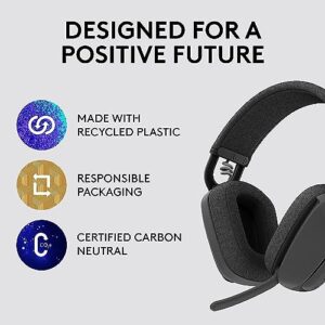 Logitech Zone Vibe 100 Lightweight Wireless Over Ear Headphones with Noise Canceling Microphone, Works with Teams, Mac/PC - Graphite (Renewed)