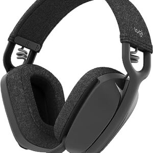 Logitech Zone Vibe 100 Lightweight Wireless Over Ear Headphones with Noise Canceling Microphone, Works with Teams, Mac/PC - Graphite (Renewed)