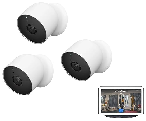 Google Nest Cam Battery Wireless Outdoor Camera and Screen Bundle (Triple Camera and Screen)