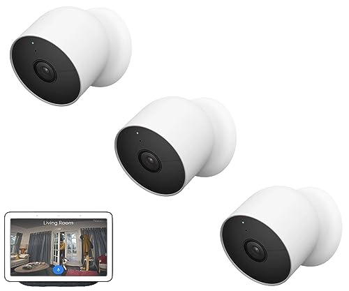 Google Nest Cam Battery Wireless Outdoor Camera and Screen Bundle (Triple Camera and Screen)