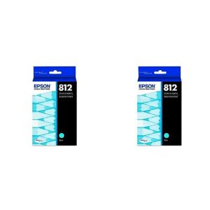 epson t812 durabrite ultra ink standard capacity cyan cartridge (t812220-s) for select workforce pro printers (pack of 2)