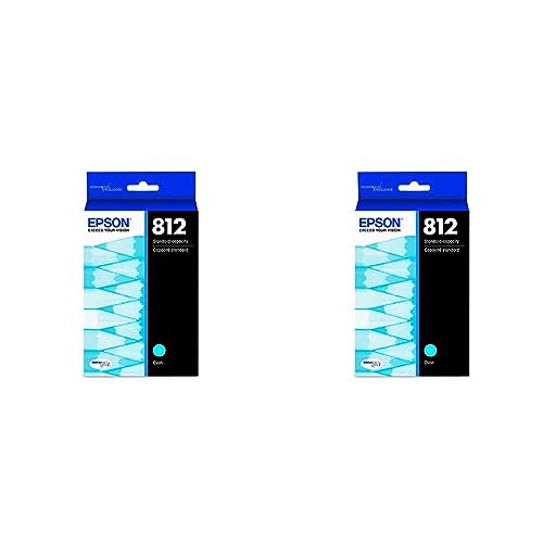 Epson T812 DURABrite Ultra Ink Standard Capacity Cyan Cartridge (T812220-S) for Select Workforce Pro Printers (Pack of 2)