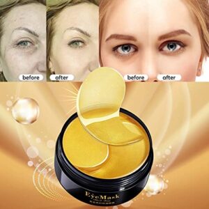 Eye Masks for Dark Circles and Puffiness 24K Gold Collagen Eye Mask 60 Pcs Eye Patches Wrinkle Treatment Moisturizing Eye Gel Pads for Anti-Aging Refreshing Skin Beauty & Personal Care,Easy to Use