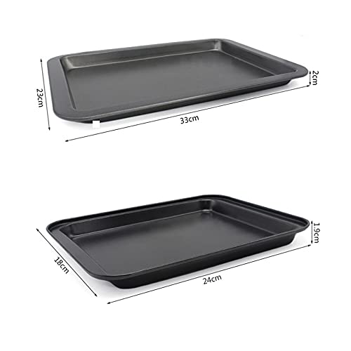 Temkin Rectangular Non-Stick Bread Cake Baking Tray Baking Tray Oven Rectangular Black Baking Tray DIY Baking (Color : Black, Size : Small)