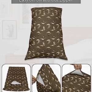 Edwiinsa Farmhouse Rooster Pillow Covers Standard Size Set of 2 20x26 Bed Pillow, Rustic Farm Animals Filling Brown Plush Soft Comfort for Hair/Skin Cooling Pillowcases with Envelop Closure