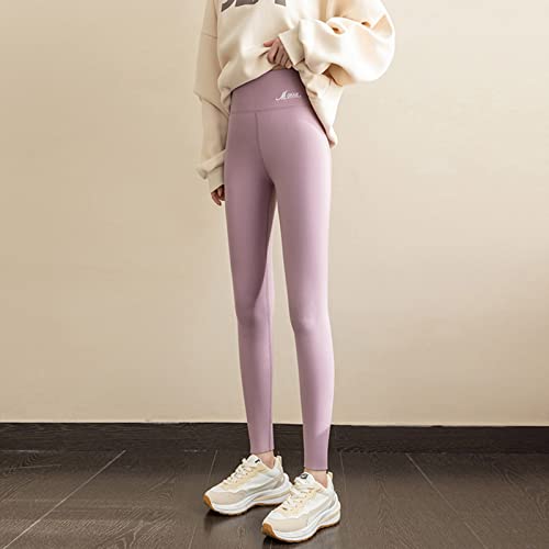 Women's Winter Warm Fleece Joggers Pants Casual Jeans Skinny Jogger Sweaterpants(A-Pink,Large)