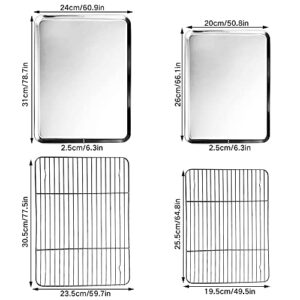 TEMKIN Baking Tray with Removable Cooling Rack Set Stainless Steel Wire Grid Tray Kitchen Oven Cook Pan Non-Stick Bread Barbecue Holder (Size : Small)