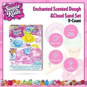 Enchanted Scented Dough & Cloud Sand Set, 2 Mold Sheet 6 Play Dough 1 Cloud Sand, Sensory Toy for Playdates and Great Gift Idea