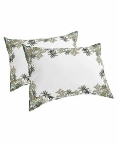 edwiinsa tropical plants pillow covers king standard set of 2 20x36 bed pillow, summer lemon tree teal peacock plush soft comfort for hair/skin cooling pillowcases with envelop closure