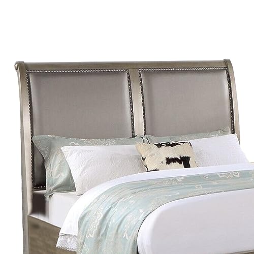 Benjara Ella Modern California King Storage Bed, Faux Leather Upholstery, Gold