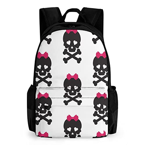 Lightweight Casual Laptop Backpack For Men And Women, Bookbag For College Compatible With Skull Pattern