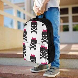 Lightweight Casual Laptop Backpack For Men And Women, Bookbag For College Compatible With Skull Pattern