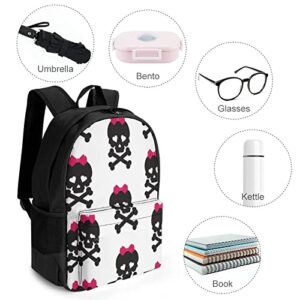 Lightweight Casual Laptop Backpack For Men And Women, Bookbag For College Compatible With Skull Pattern