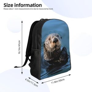 RLDOBOFE Sea Otter Backpack For Women Men Travel Laptop Backpack Rucksack Casual Daypack Lightweight Travel Bag