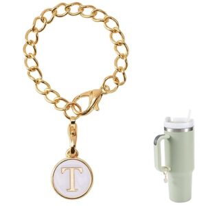 motain letter charm accessories for stanley cup,name id letter handle charm for stanley tumbler,water cup handle identification letter charm(t)