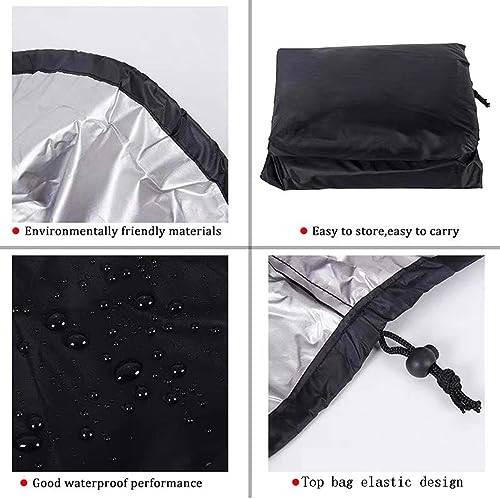 AYGJKIE Protective Cover for Garden Chairs, Weatherproof, Tear-Resistant, Thickened, Transparent, Covers for Chairs, Cover, Garden Furniture, Fabric Cover, Stackable Chair, high-Back (Color : Black,