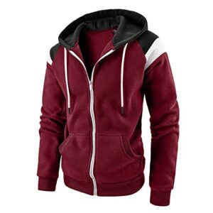 ort zip up hoodie men y2k mens slim fit lightweight zip up hoodie with pockets long sleeve full-zip hooded sweatshirt y2k hoodie wine