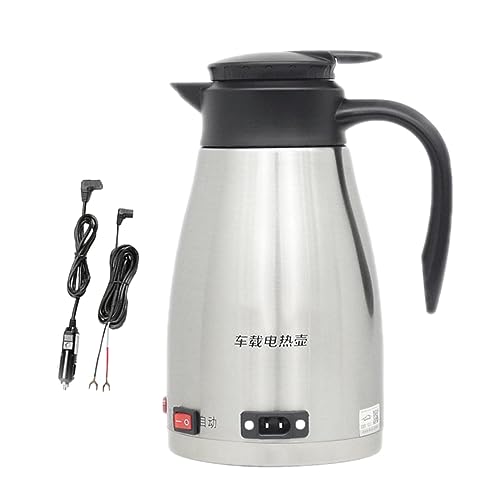 MagiDeal Stainless Steel Coffee Warmer Car Electric Kettle Drinking Cup Car Mug Large Capacity Portable Teapot Car Water Boiler for Self Driving Tour, 24V