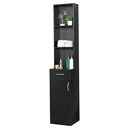 Black Skinny Storage Cabinet Tall Skinny Cabinet,Wall Cabinet Skinny Cabinet Narrow Kitchen Cabinet Tall Skinny Storage Cabinet Skinny Bathroom Cabinet Tall Narrow Bathroom Kitchen Living Room Storage