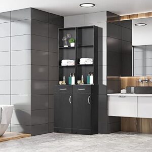 Black Skinny Storage Cabinet Tall Skinny Cabinet,Wall Cabinet Skinny Cabinet Narrow Kitchen Cabinet Tall Skinny Storage Cabinet Skinny Bathroom Cabinet Tall Narrow Bathroom Kitchen Living Room Storage