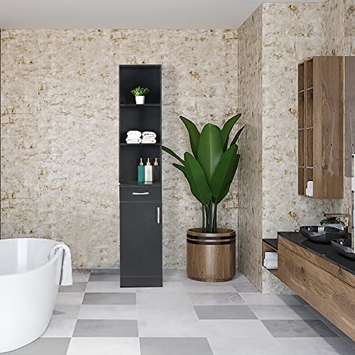 Black Skinny Storage Cabinet Tall Skinny Cabinet,Wall Cabinet Skinny Cabinet Narrow Kitchen Cabinet Tall Skinny Storage Cabinet Skinny Bathroom Cabinet Tall Narrow Bathroom Kitchen Living Room Storage