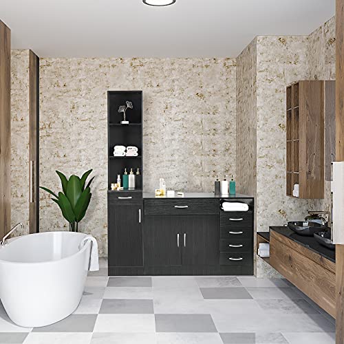 Black Skinny Storage Cabinet Tall Skinny Cabinet,Wall Cabinet Skinny Cabinet Narrow Kitchen Cabinet Tall Skinny Storage Cabinet Skinny Bathroom Cabinet Tall Narrow Bathroom Kitchen Living Room Storage