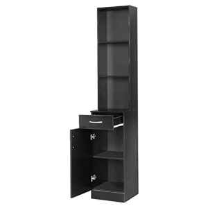 Black Skinny Storage Cabinet Tall Skinny Cabinet,Wall Cabinet Skinny Cabinet Narrow Kitchen Cabinet Tall Skinny Storage Cabinet Skinny Bathroom Cabinet Tall Narrow Bathroom Kitchen Living Room Storage