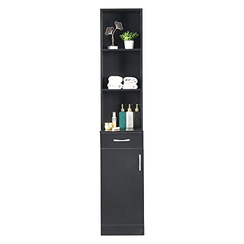 Black Skinny Storage Cabinet Tall Skinny Cabinet,Wall Cabinet Skinny Cabinet Narrow Kitchen Cabinet Tall Skinny Storage Cabinet Skinny Bathroom Cabinet Tall Narrow Bathroom Kitchen Living Room Storage