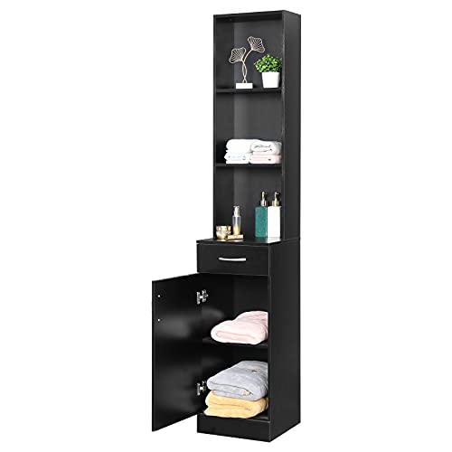 Black Skinny Storage Cabinet Tall Skinny Cabinet,Wall Cabinet Skinny Cabinet Narrow Kitchen Cabinet Tall Skinny Storage Cabinet Skinny Bathroom Cabinet Tall Narrow Bathroom Kitchen Living Room Storage