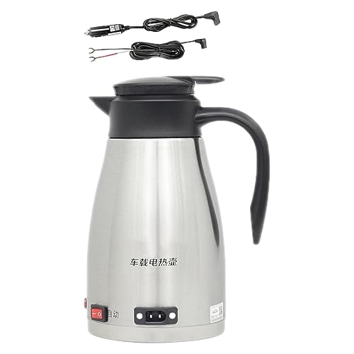 gazechimp Car Kettle Boiler Stainless Steel Coffee Warmer 1300ml Portable Teapot Easily Cleaning Car Heating Travel Cup Car Electric Kettle for Travel, 24V