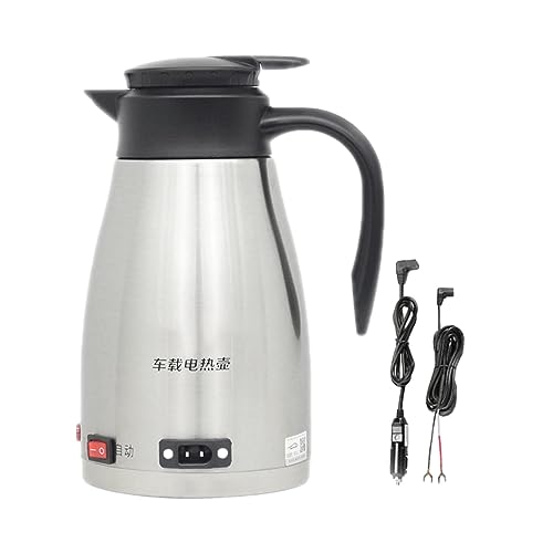 gazechimp Car Kettle Boiler Stainless Steel Coffee Warmer 1300ml Portable Teapot Easily Cleaning Car Heating Travel Cup Car Electric Kettle for Travel, 24V