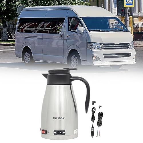 gazechimp Car Kettle Boiler Stainless Steel Coffee Warmer 1300ml Portable Teapot Easily Cleaning Car Heating Travel Cup Car Electric Kettle for Travel, 24V