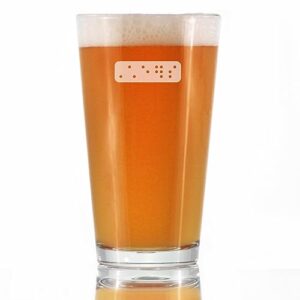 braille cheers pint glass for beer - fun braille gifts for braille teachers and visually impaired or blind braille readers - 16 oz glasses