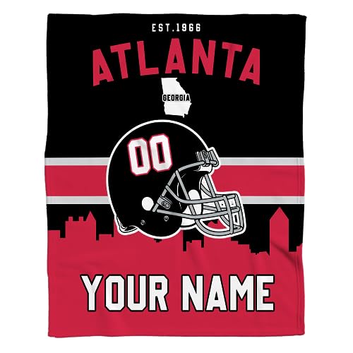 Custom Football Team Blanket, Personalized Football Blanket, Football Fan Gifts for Men Print Super Soft and Warm All Season American Football Lovers Throw Blanket for Sofa, Bed, Couch (Atlanta)