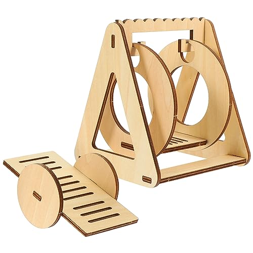 POPETPOP 2pcs Wooden Hamster Toy Seesaw Swing Small Animal Play House Cage Chew Toy Pet Sport Exercise Toys Set for Hamsters Rat Mouse Gerbil Chinchilla Accessories