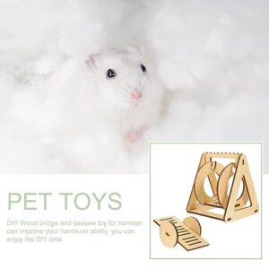 POPETPOP 2pcs Wooden Hamster Toy Seesaw Swing Small Animal Play House Cage Chew Toy Pet Sport Exercise Toys Set for Hamsters Rat Mouse Gerbil Chinchilla Accessories