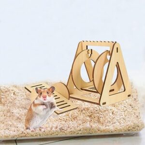 POPETPOP 2pcs Wooden Hamster Toy Seesaw Swing Small Animal Play House Cage Chew Toy Pet Sport Exercise Toys Set for Hamsters Rat Mouse Gerbil Chinchilla Accessories