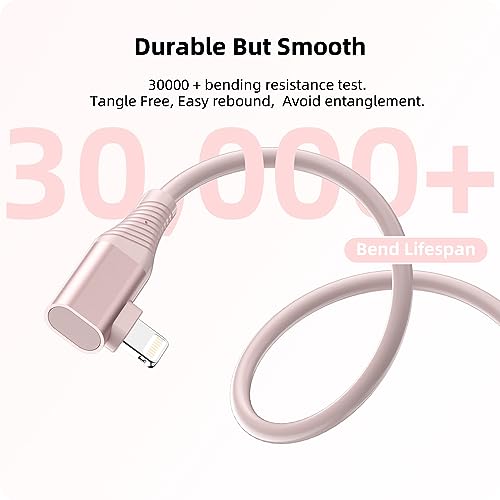 SwaggWood USB C to Lightning Cable [Apple MFi Certified] 3Pack 6FT 20W PD Cord iPhone Charger 90 Degree Fast Charging Compatible with iPhone 14/13/12/11 Pro Max XR XS SE iPad 2 Mini and More